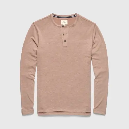SURFSIDE SUPPLY CO. Sean Super Soft Classic Henley - Camel Heather