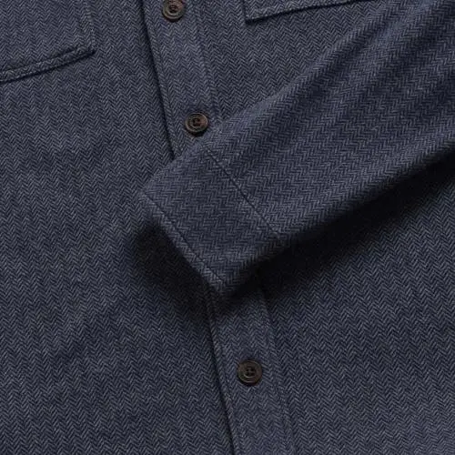 SURFSIDE SUPPLY CO. Louis Soft Herringbone Overshirt - Navy