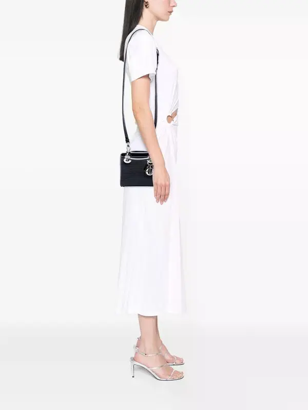 Dior 2016 Mini Metallic Patent Microcannage Lady Satchel