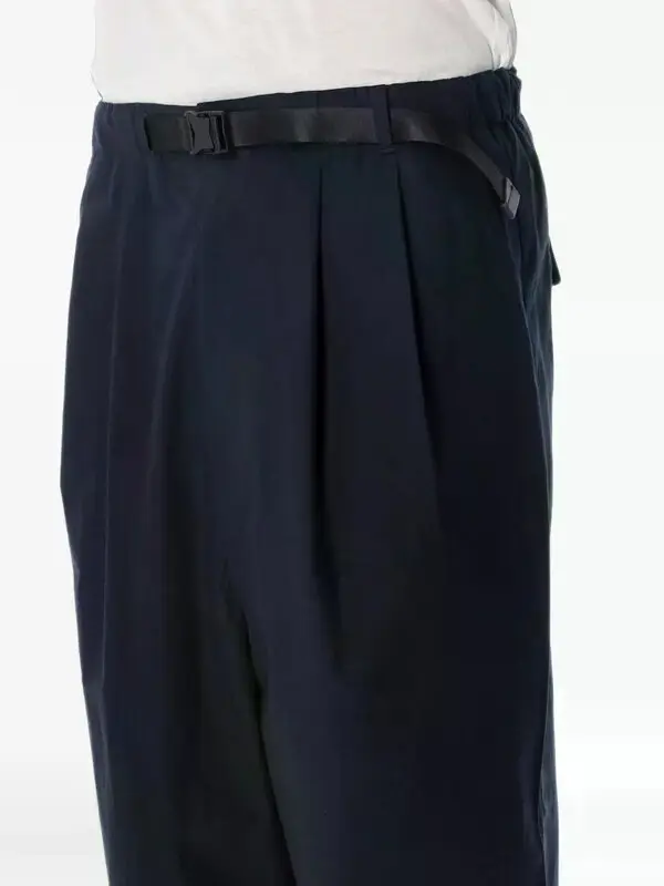 Comme Des Garçons Belted Pleated Cotton Trousers