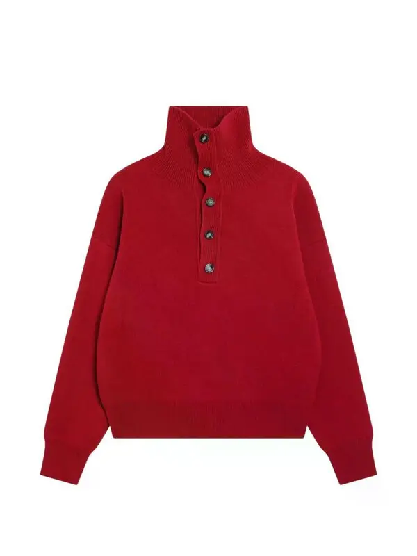 AMI Paris Button-up High-neck Sweater