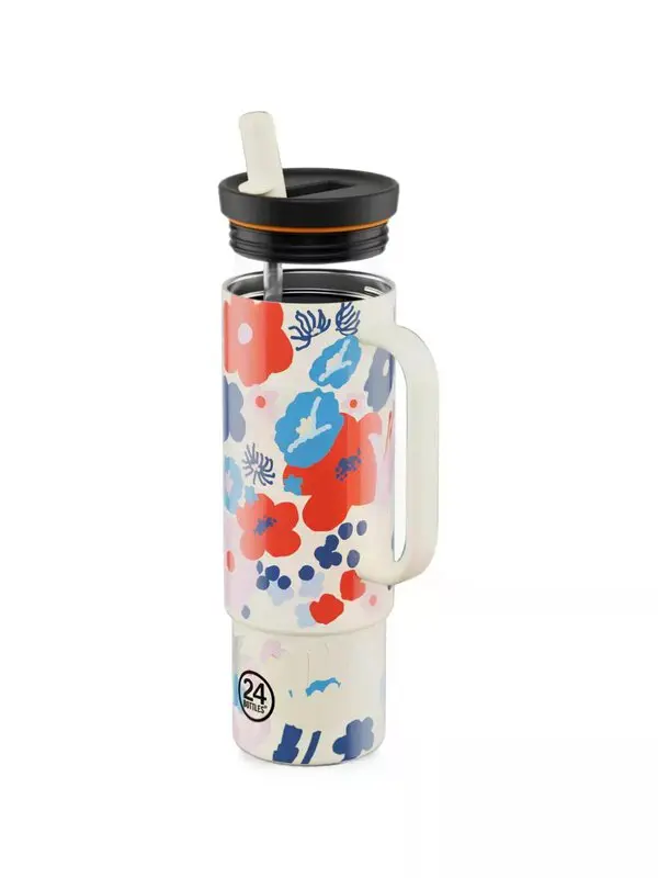 24BOTTLES Domenica Floral-print Straw Cup