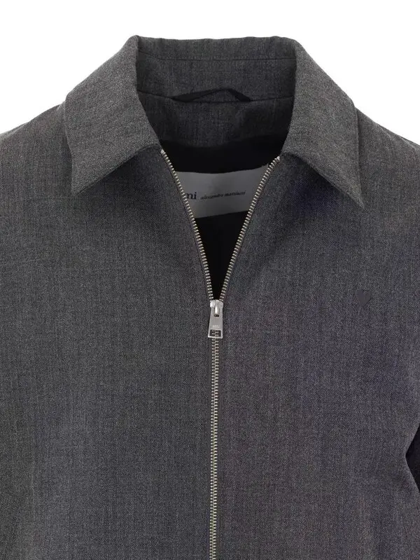 AMI Paris Wool-padded Jacket With De Coeur