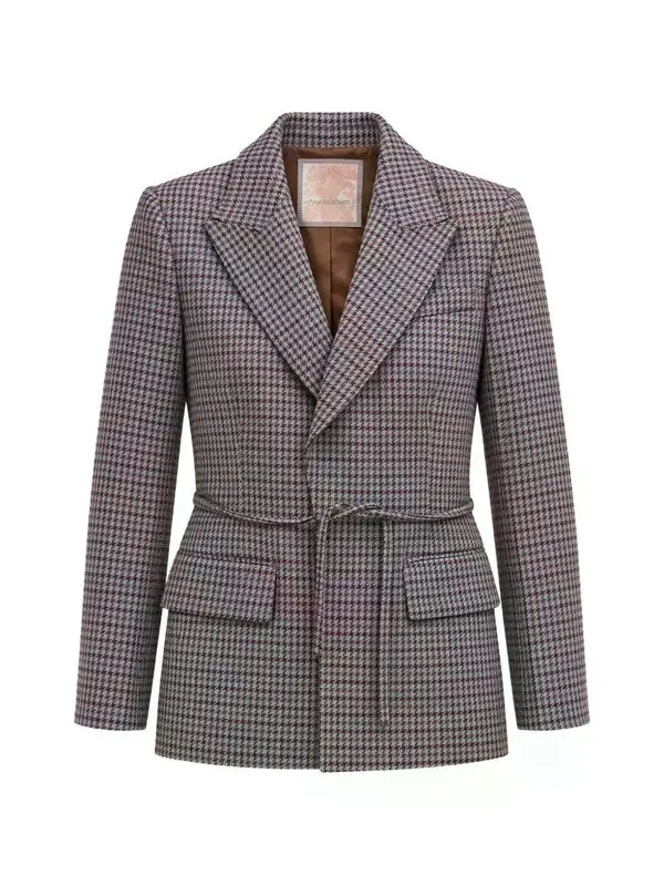 ANNA MARIA PALETTI Houndstooth-pattern Belted Jacket