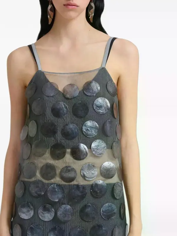 Marni Blue Mother-of-pearl Maxi Sequin Dress