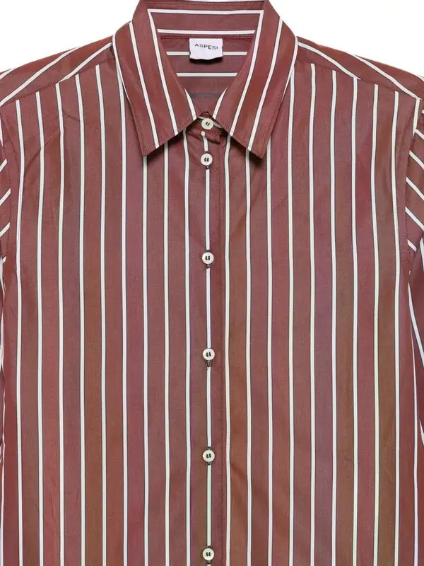 Aspesi Vertical-stripe Cotton Shirt - Brown