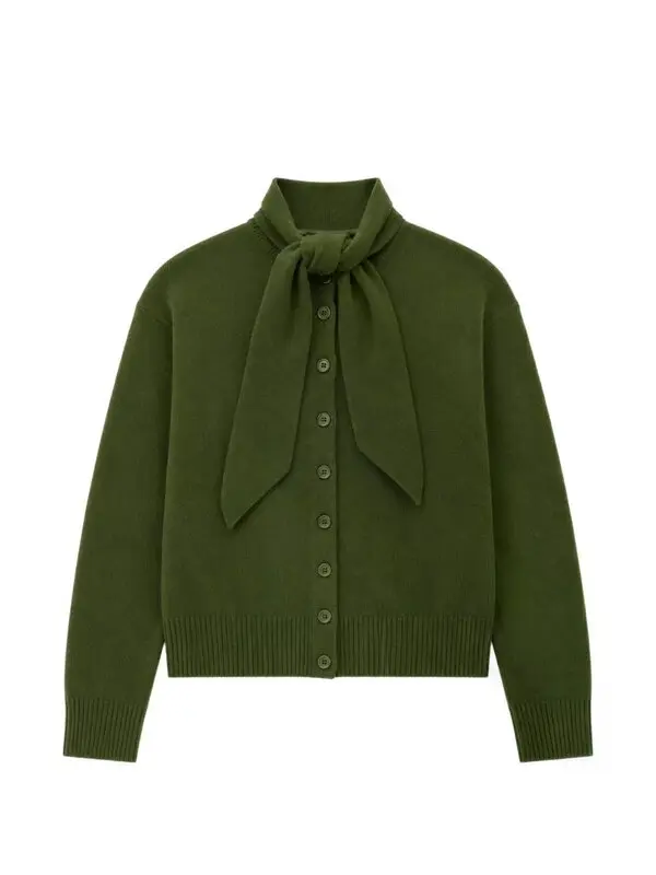 Chinti & Parker Tie-neck Button-up Cardigan - Green