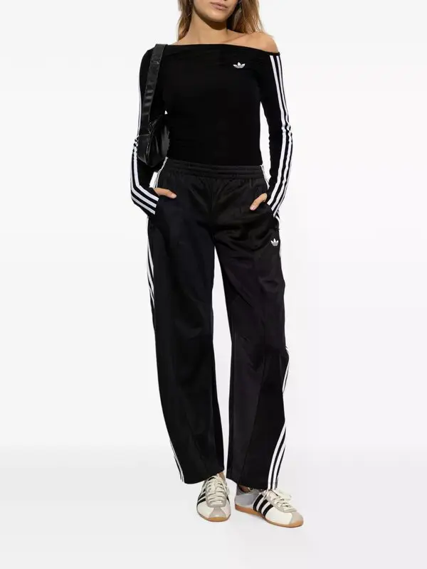 Adidas Firebird Logo-embroidered Side-stripe Track Pants - Black