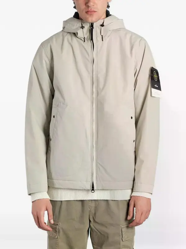 Stone Island 4100108 Soft Shell-r_e.dye® Technology Hooded Jacket With Wind- And Water-resistant Membrane