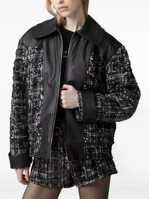 GAELLE PARIS Sequin-embellished Bouclé Jacket