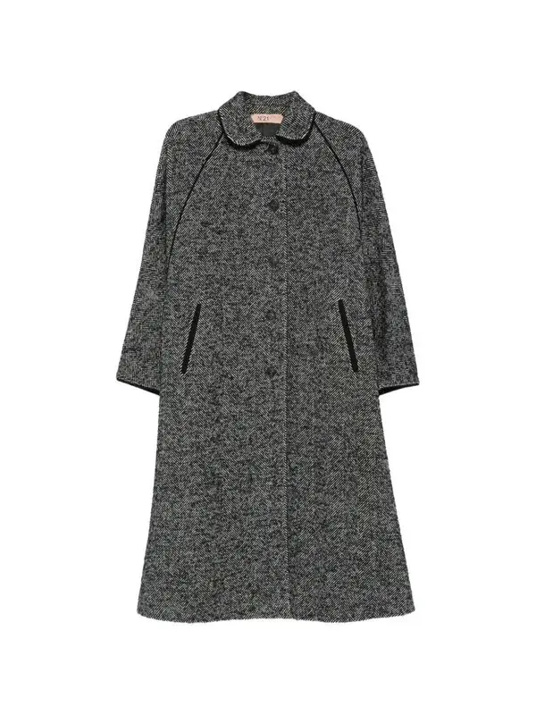 N°21 Herringbone-pattern Coat