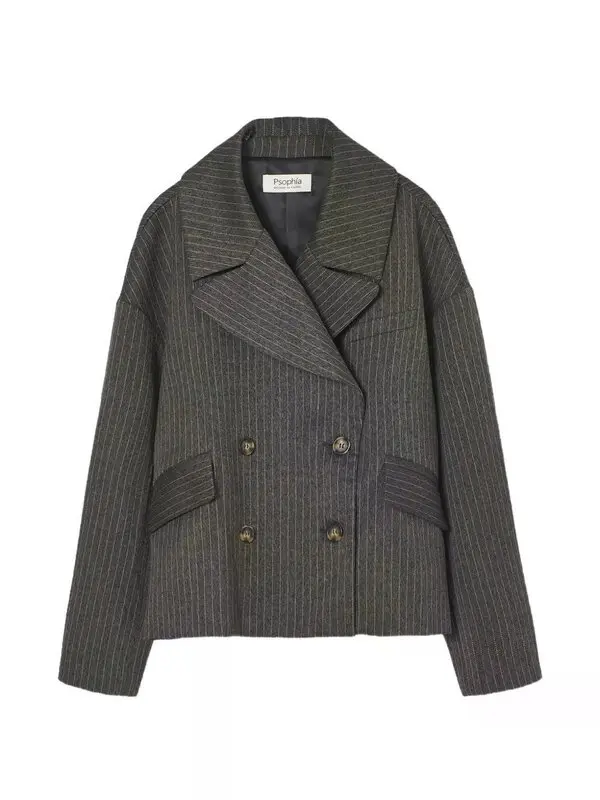 PSOPHIA Pinstripe Double-breasted Jacket