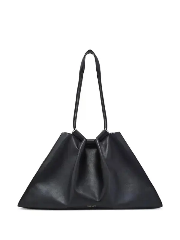Giorgio Armani Large Pleated Leather Shoulder Bag