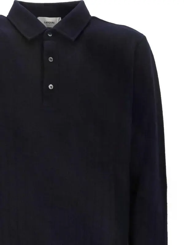 LARDINI Ribbed-knit Cashmere Polo Shirt