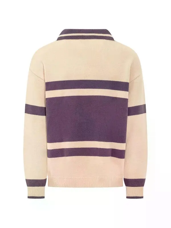 FOUND Logo-patch Striped Sweater