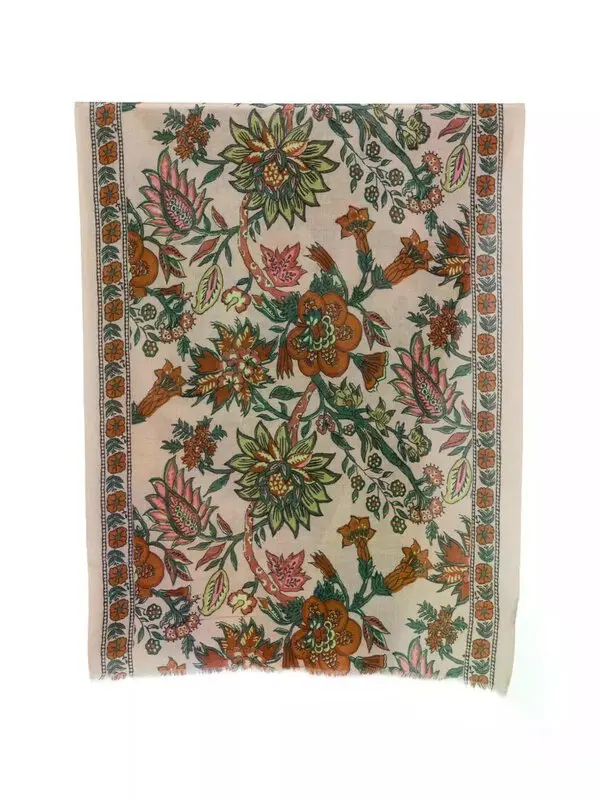 CLAUDIO CUTULI Floral-print Frayed Scarf