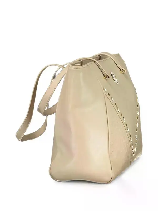 LAURA BIAGIOTTI Stud-embellished Monogram-pattern Tote Bag