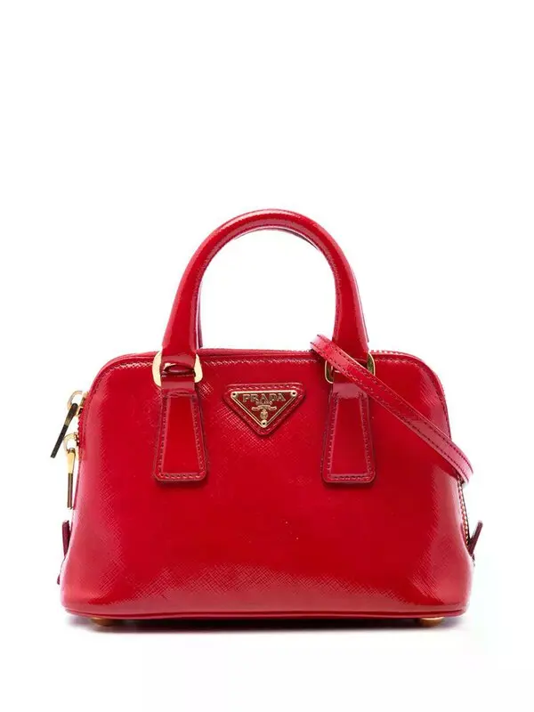 Prada 2000-2013 Mini Saffiano Vernice Promenade Satchel