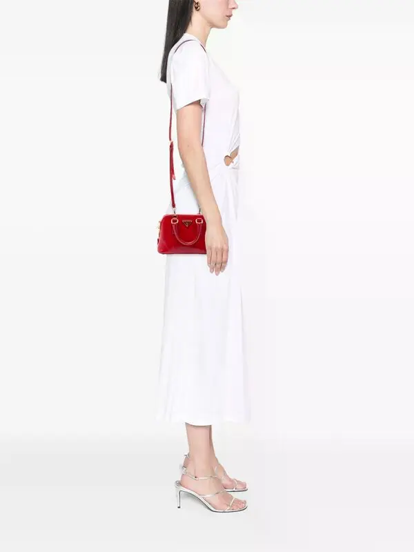 Prada 2000-2013 Mini Saffiano Vernice Promenade Satchel