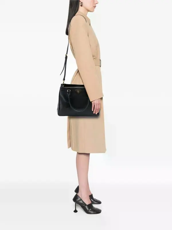 Prada 2013-2026 Small Saffiano Lux Gardeners Tote Satchel - Black