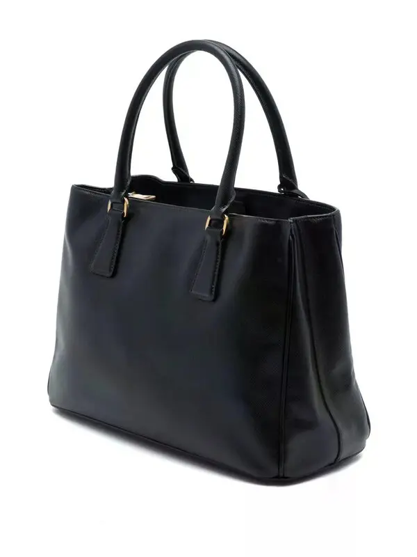 Prada 2013-2026 Small Saffiano Lux Gardeners Tote Satchel - Black