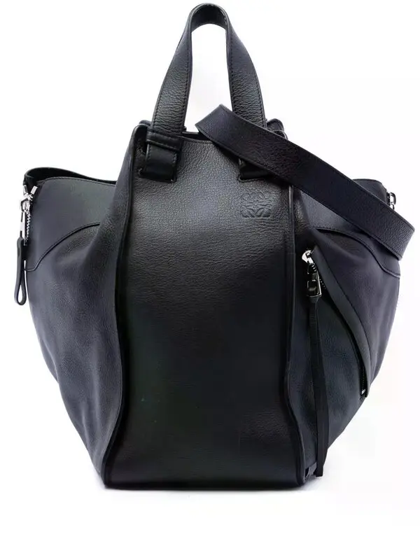 Loewe 2017 Large Leather Hammock Bag Satchel - Black