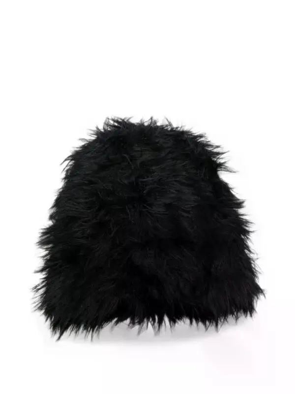 THUG CLUB Faux-fur Tc Logo-plaque Beanie Hat