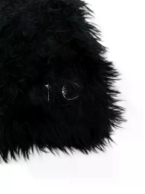 THUG CLUB Faux-fur Tc Logo-plaque Beanie Hat