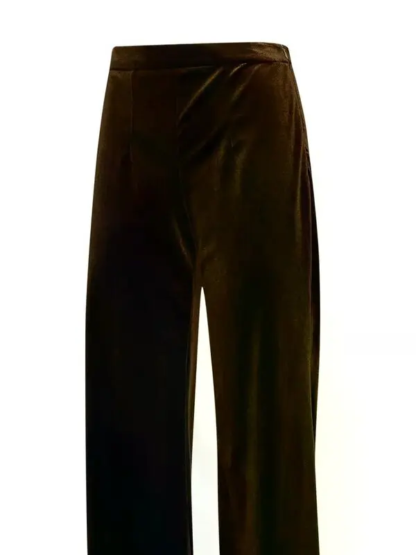 BLANCA VITA Velvet-effect Flared Trousers