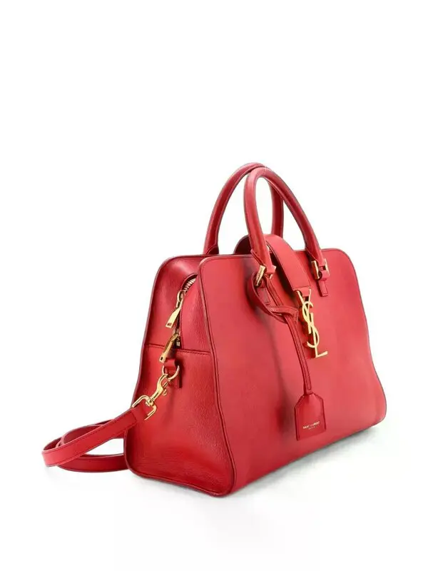 Saint Laurent Monogram Cabas Leather Small Satchel
