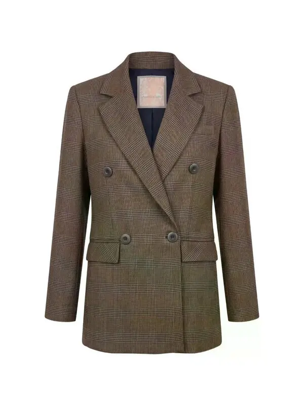 ANNA MARIA PALETTI Prince Of Wales Check Double-breasted Blazer