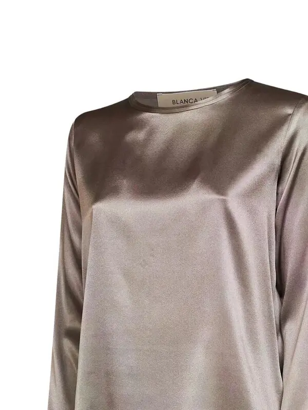 BLANCA VITA Raw-edge Long-sleeve Blouse