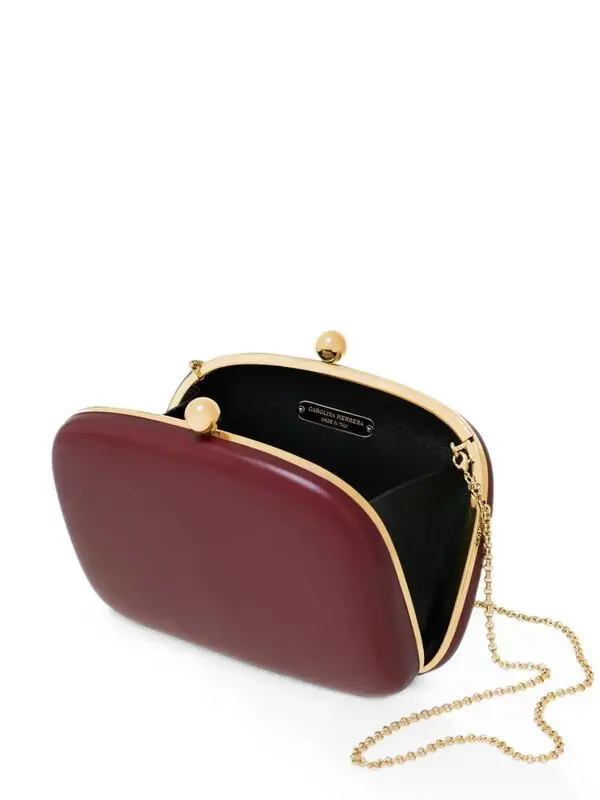 Carolina Herrera Vega Leather Clutch Bag