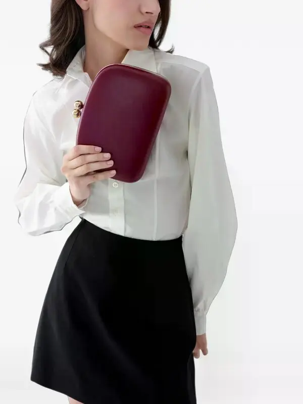 Carolina Herrera Vega Leather Clutch Bag