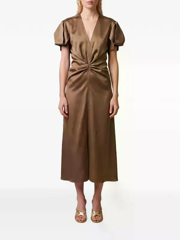 SUTTON NEW YORK Draped Satin-finish Midi Dress