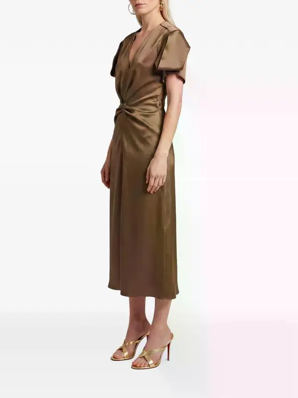 SUTTON NEW YORK Draped Satin-finish Midi Dress