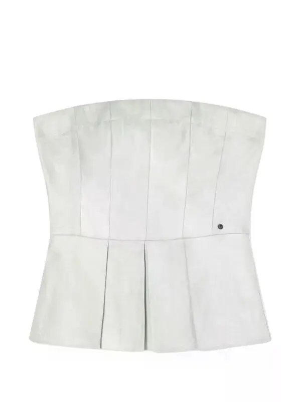 Armani Exchange Pleated Peplum Top - Neutrals