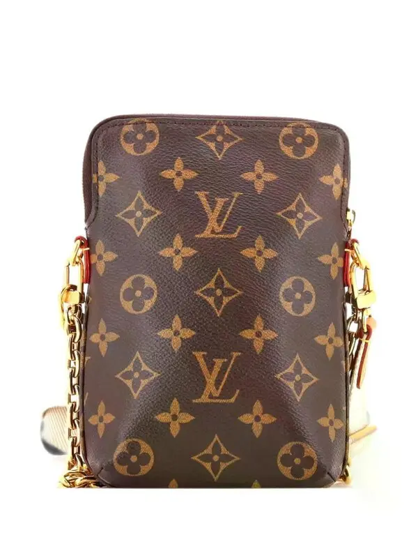 LOUIS VUITTON Utility Phone Sleeve Bag Monogram Canvas Crossbody Bag - Brown