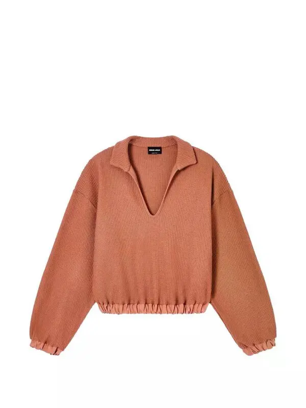 Giorgio Armani Waffle-knit V-neck Sweatshirt