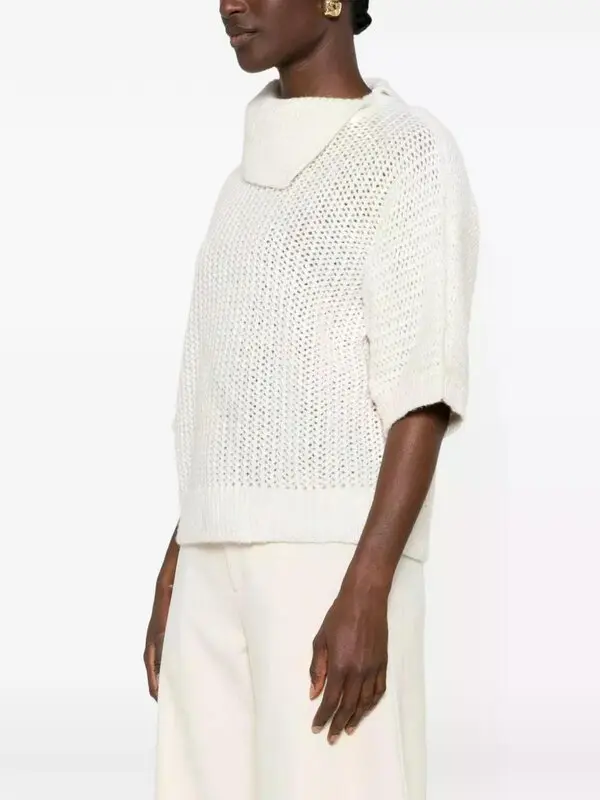 Peserico Open-knit Short-sleeve Sweater