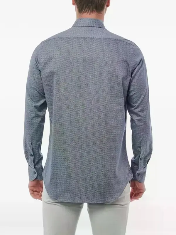 BAGUTTA Geometric-print Slim-fit Shirt