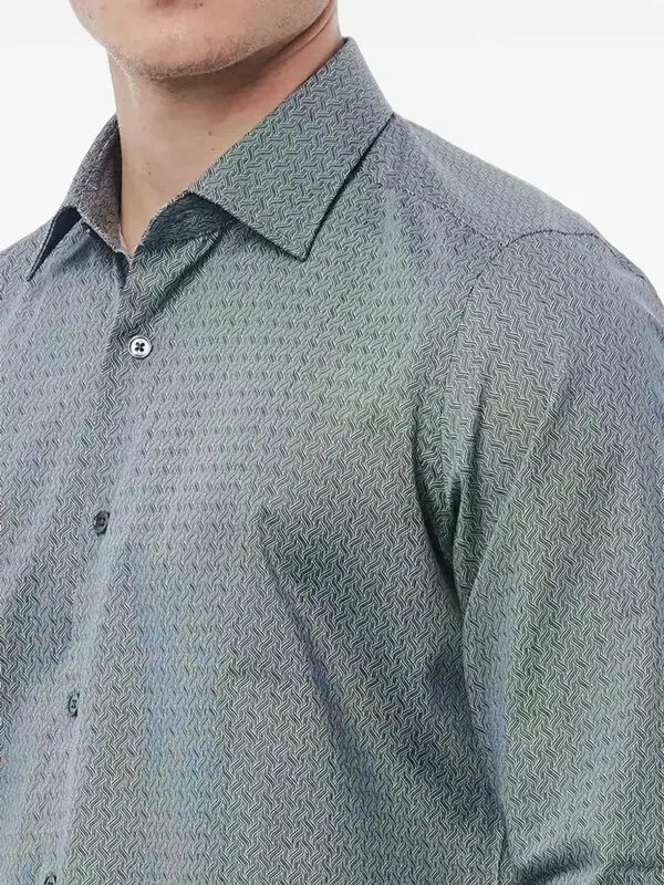 BAGUTTA Geometric-print Slim-fit Shirt