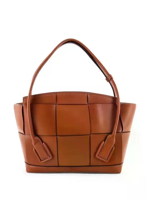 Bottega Veneta Arco Bag Maxi Intrecciato Leather Medium Shoulder Bag - Brown