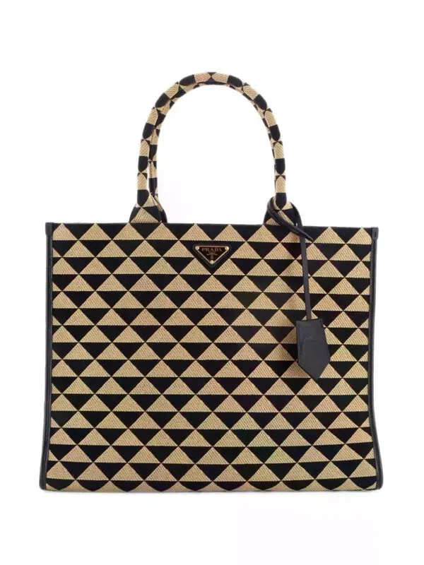 Prada Symbole Shopper Jacquard Large Tote Bag