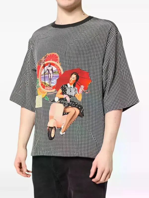 Dolce & Gabbana Gingham-check Graphic-print T-shirt