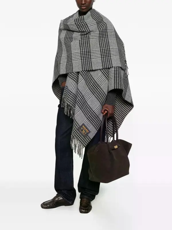 Woolrich Check Fringed Cape