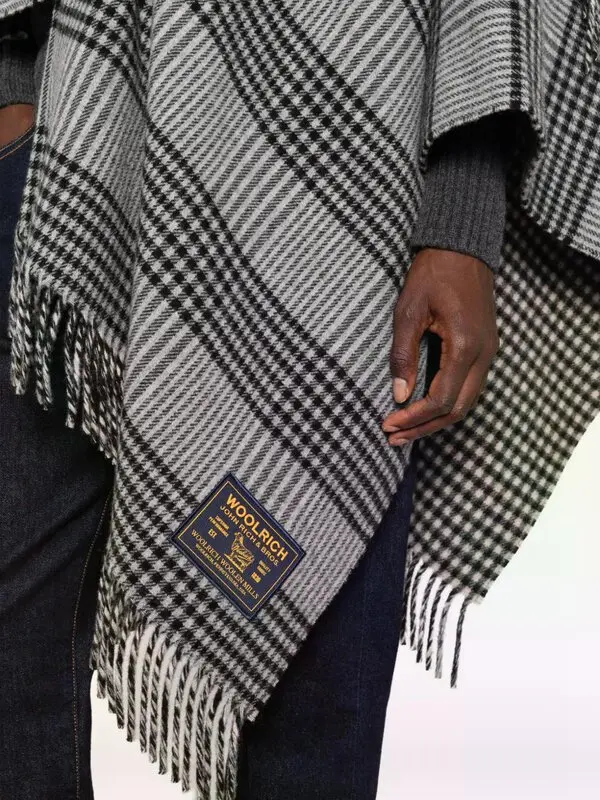 Woolrich Check Fringed Cape