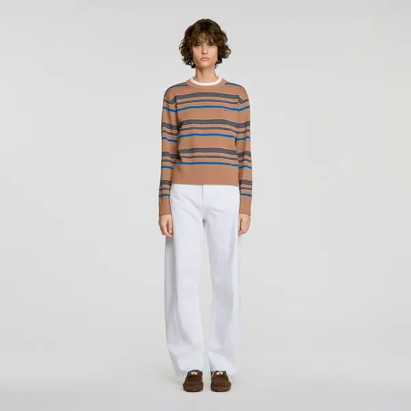 Sandro Layered Effect Striped Sweater
