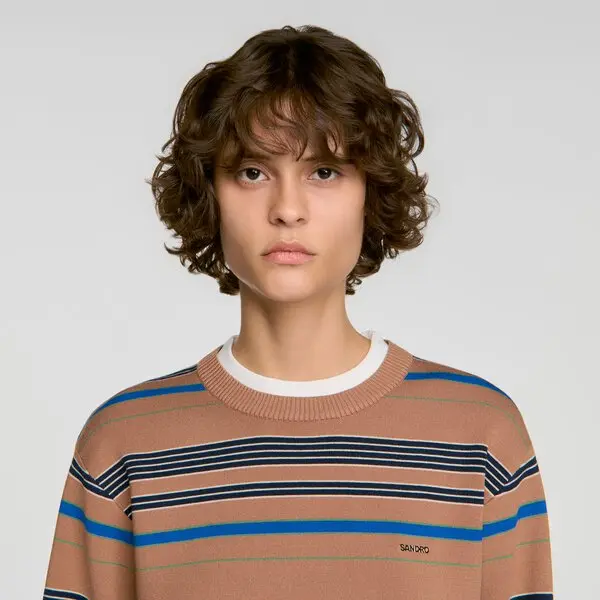 Sandro Layered Effect Striped Sweater