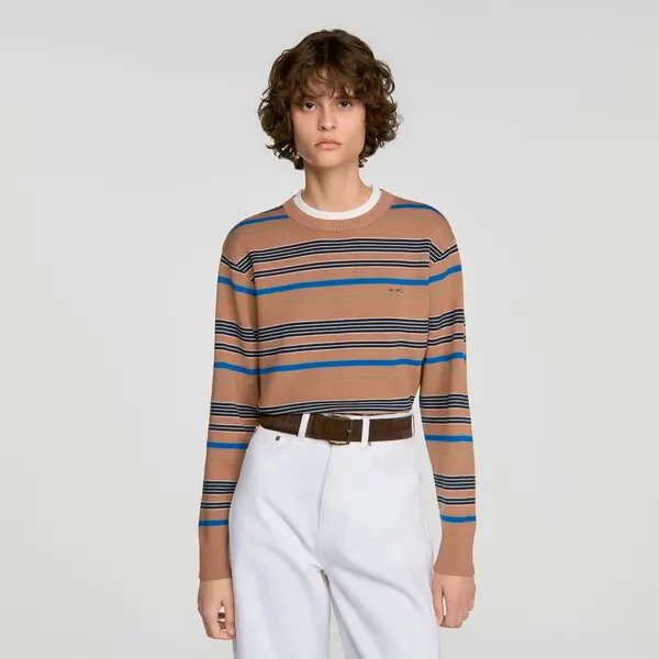 Sandro Layered Effect Striped Sweater